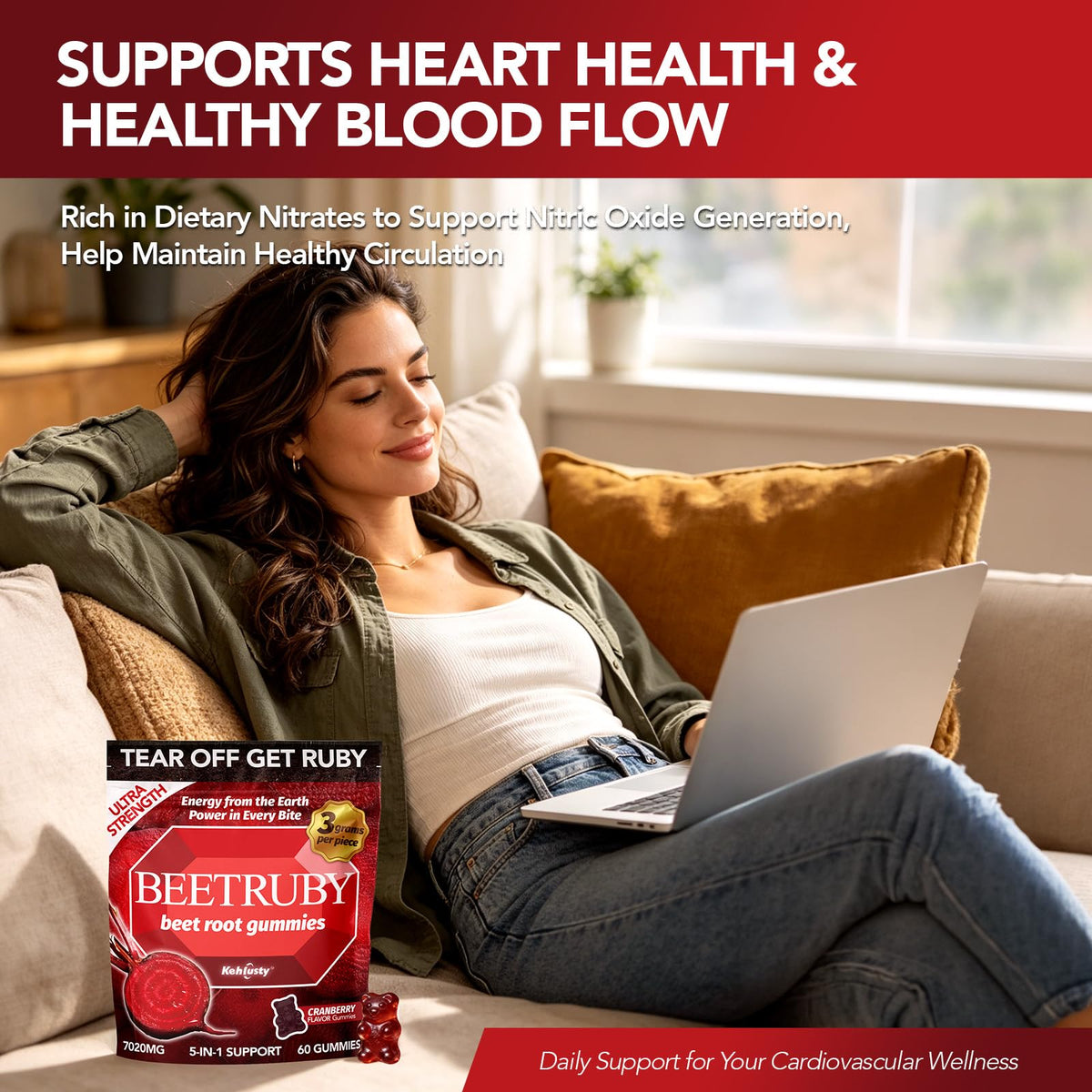 60 count nitric oxide gummy supplements