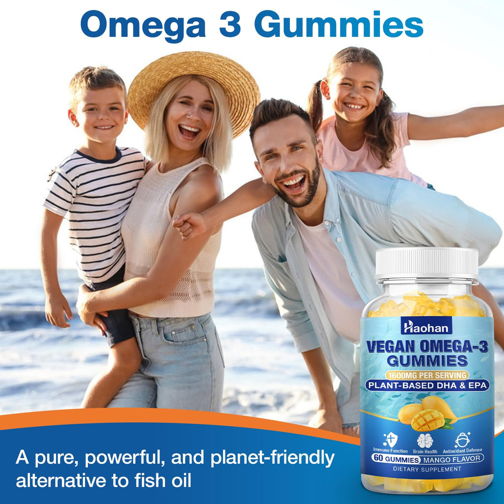 60 count Omega-3 gummies for easy supplementation