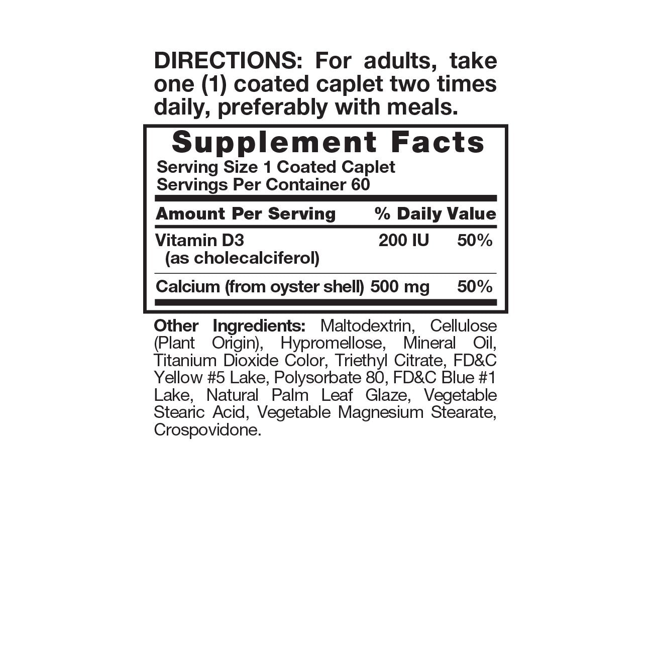 60 count oyster calcium tablets