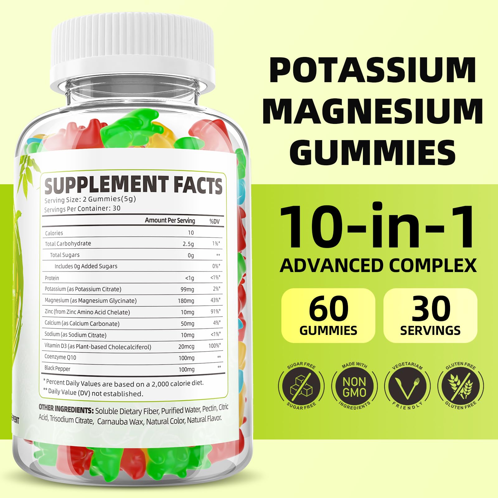 60 count potassium supplement gummies