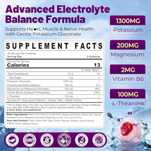 60 count potassium supplement gummies