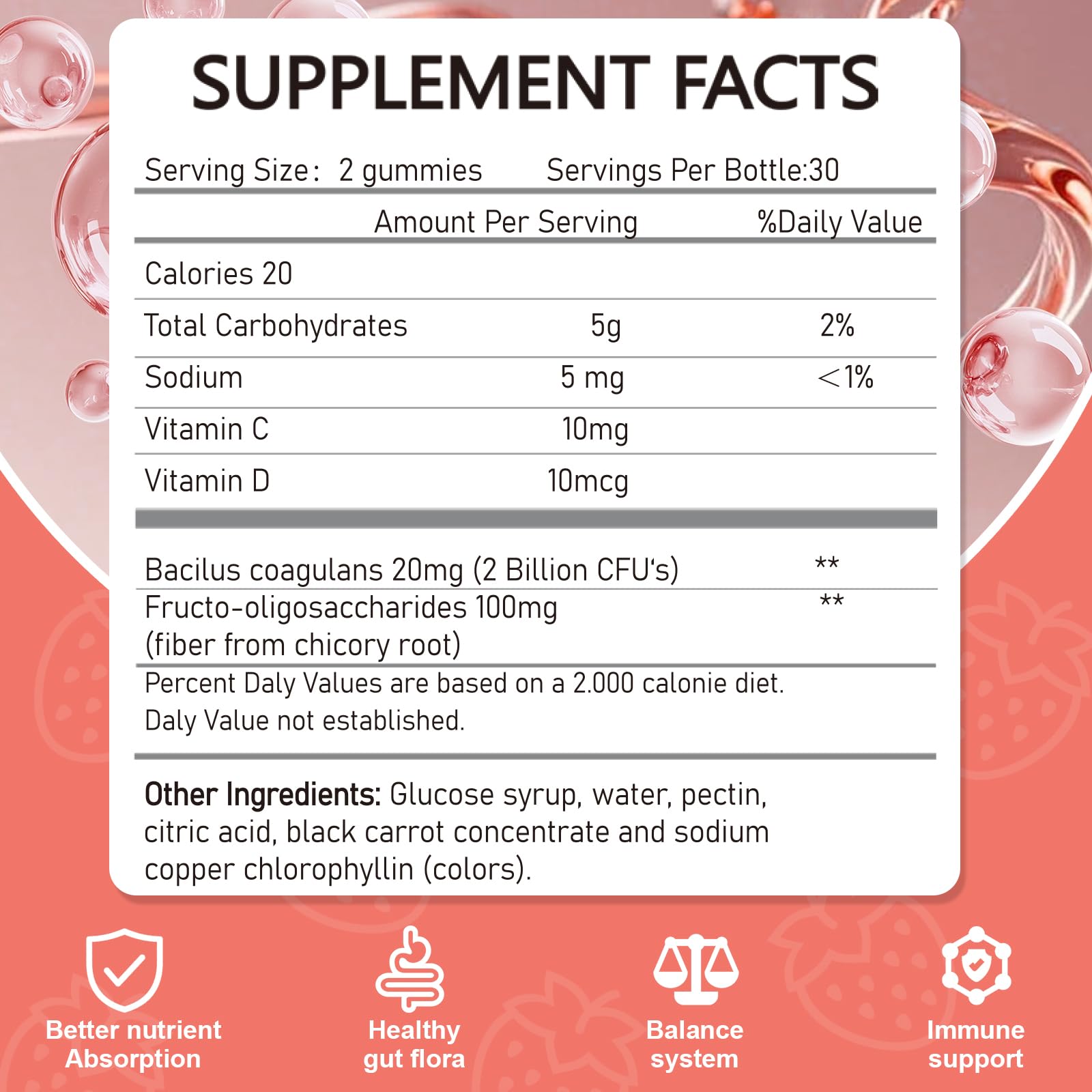 60 count probiotic fiber supplement