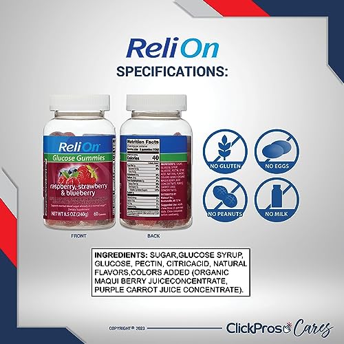 60 count ReliOn glucose gummies