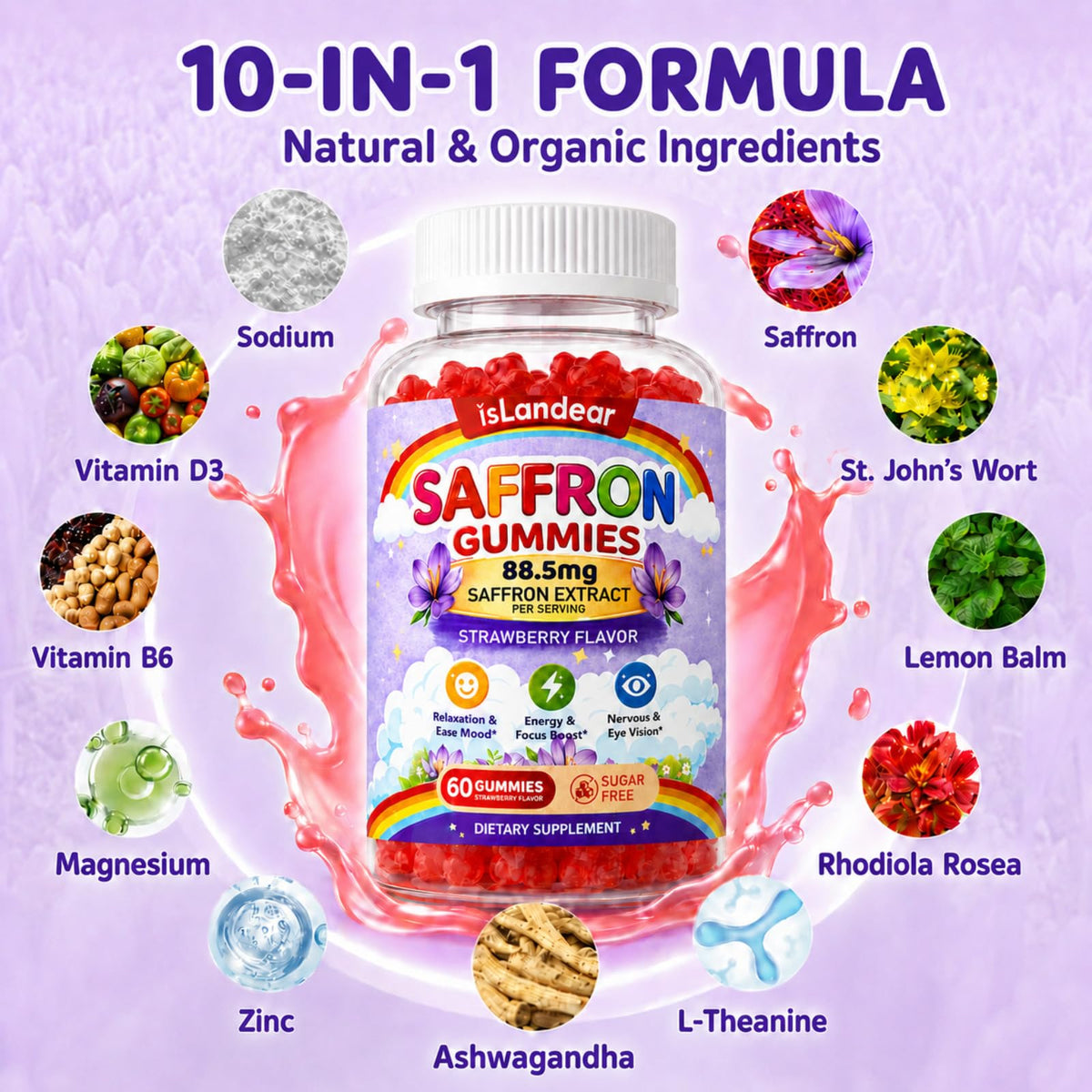 60 count saffron gummies for energy