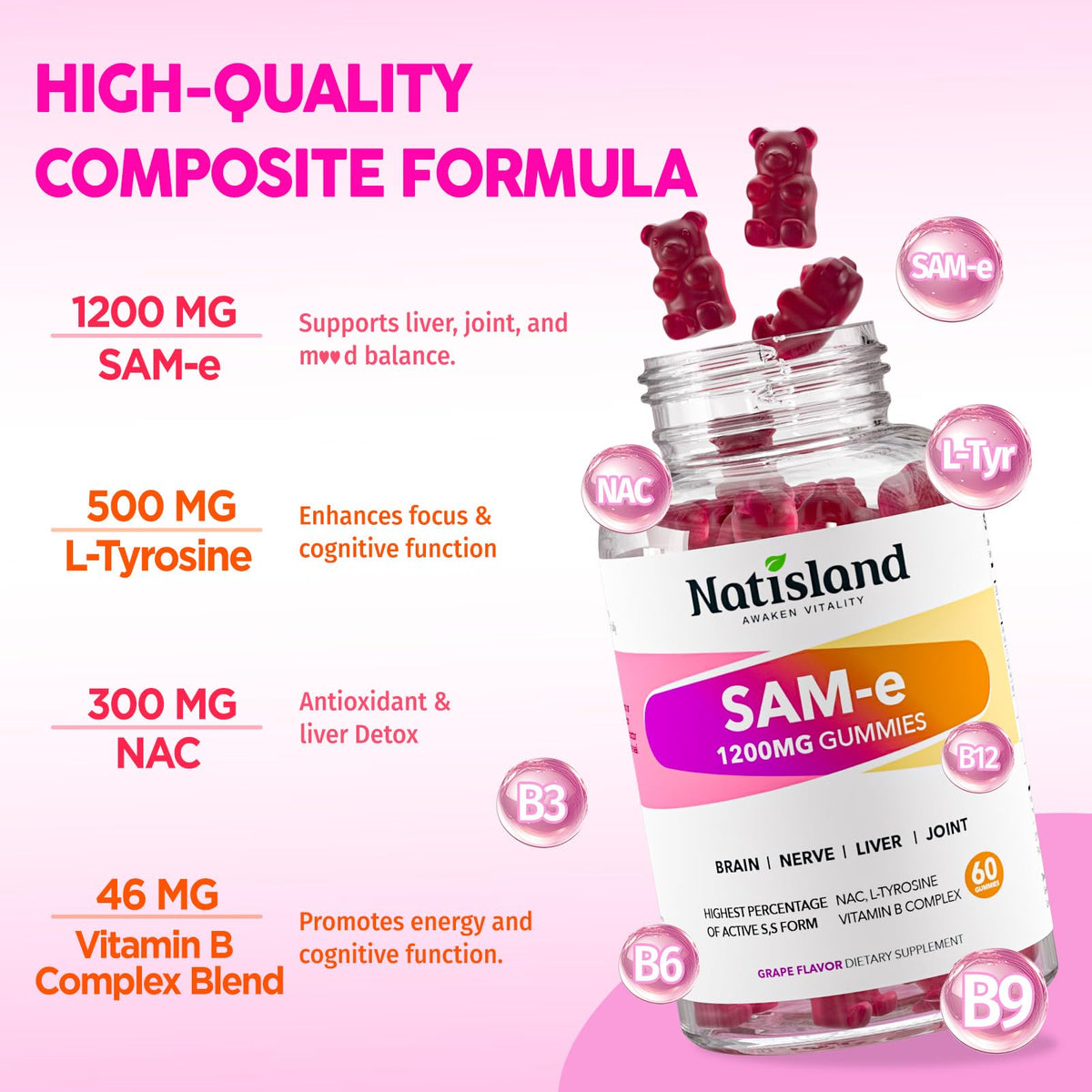 60 count SAM-e gummy vitamins