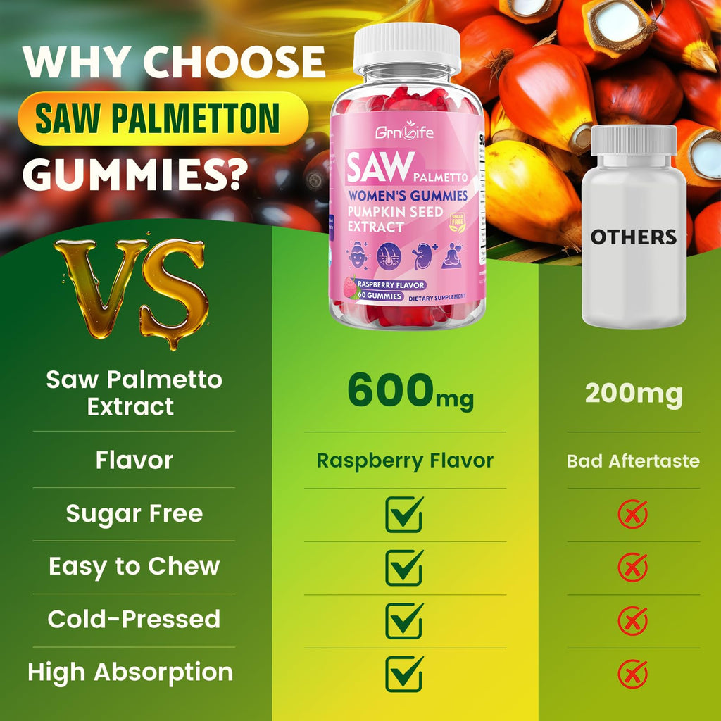60 count saw palmetto gummy bottle
