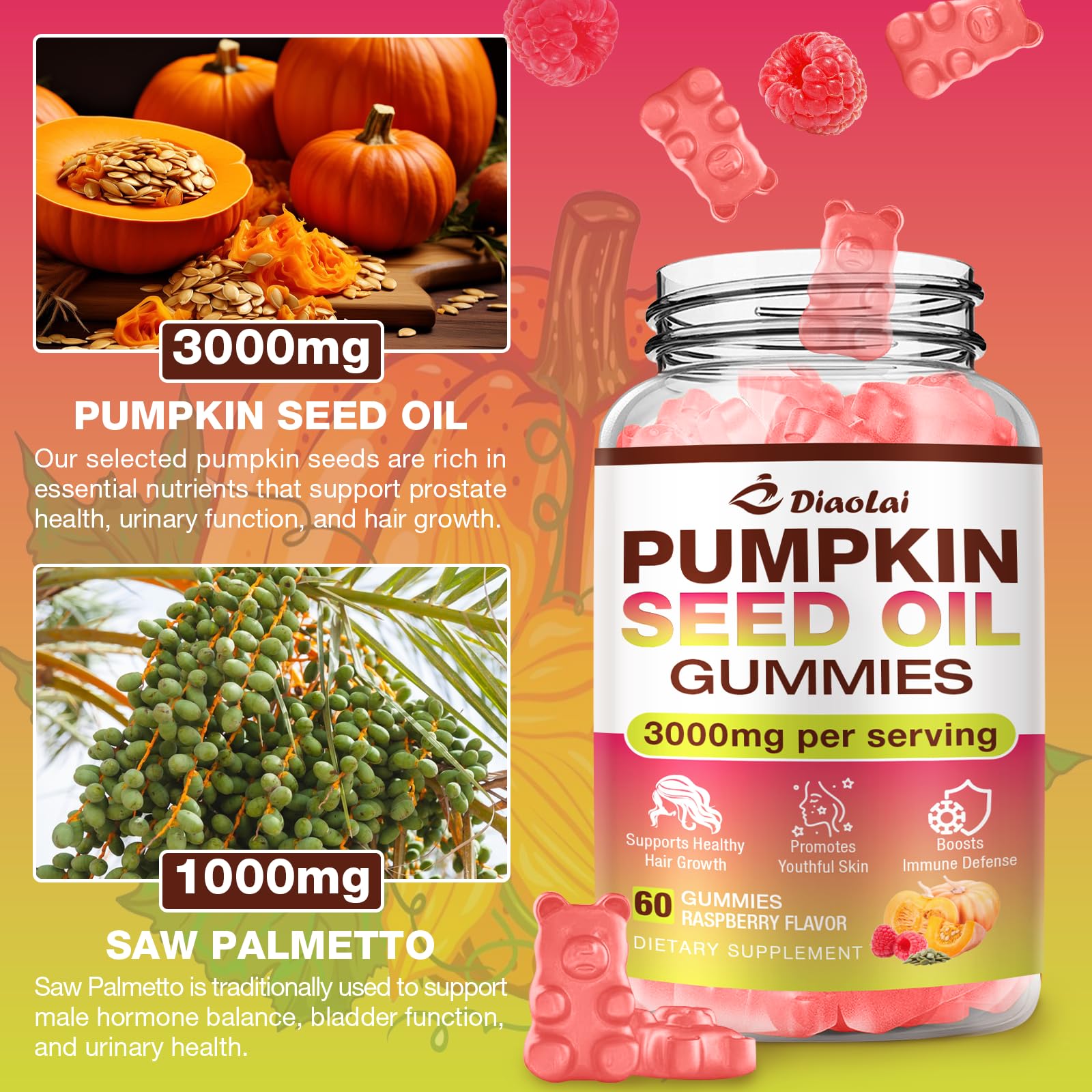 60 count saw palmetto gummy pack