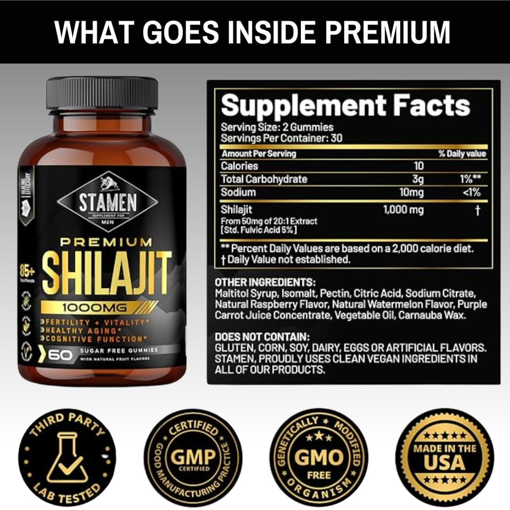 60 count shilajit gummies for daily use