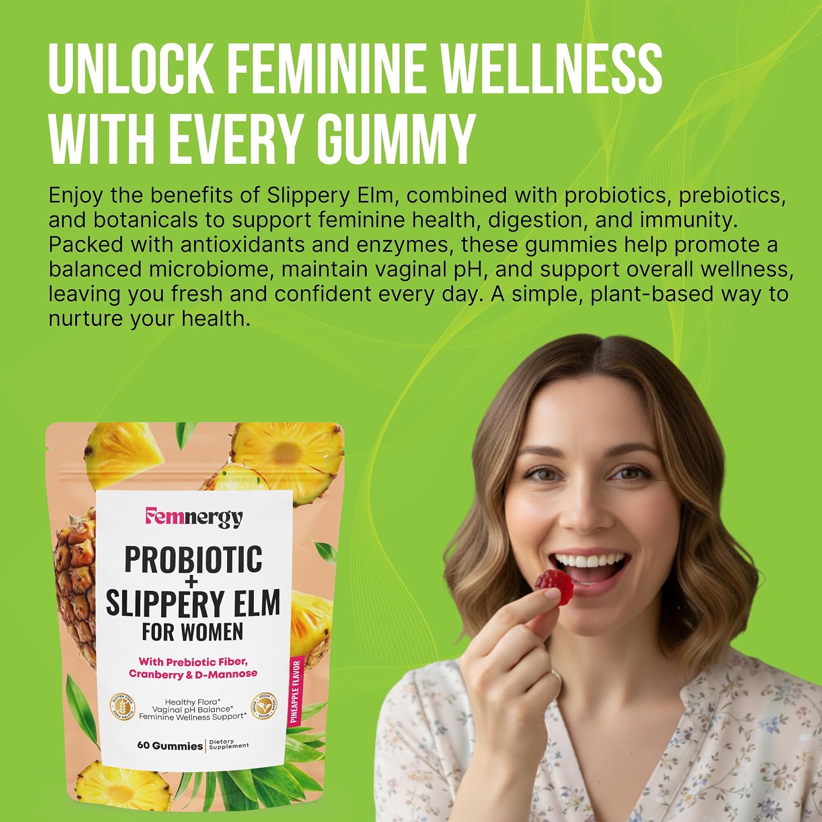 60 count slippery elm gummies