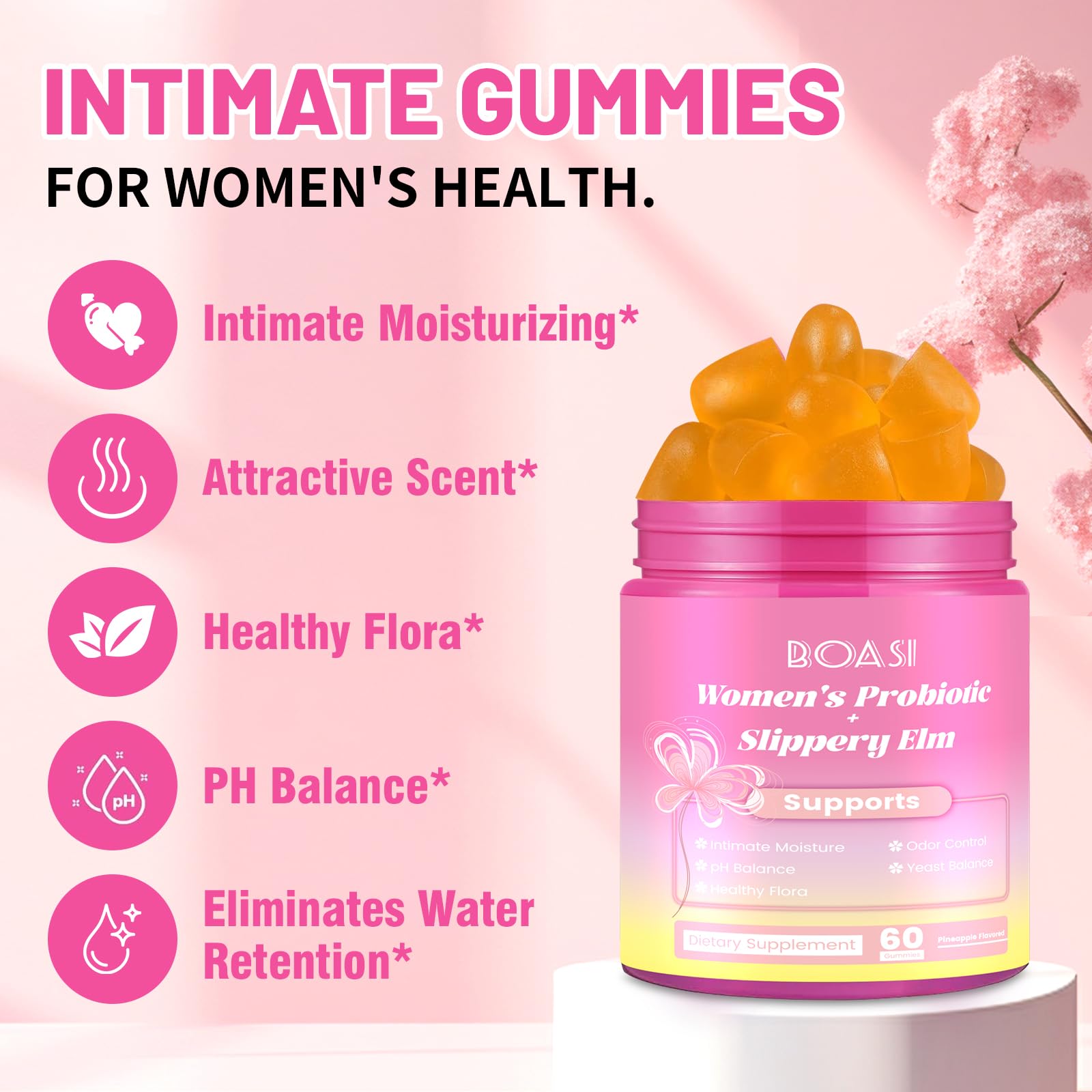 60 count slippery elm gummies