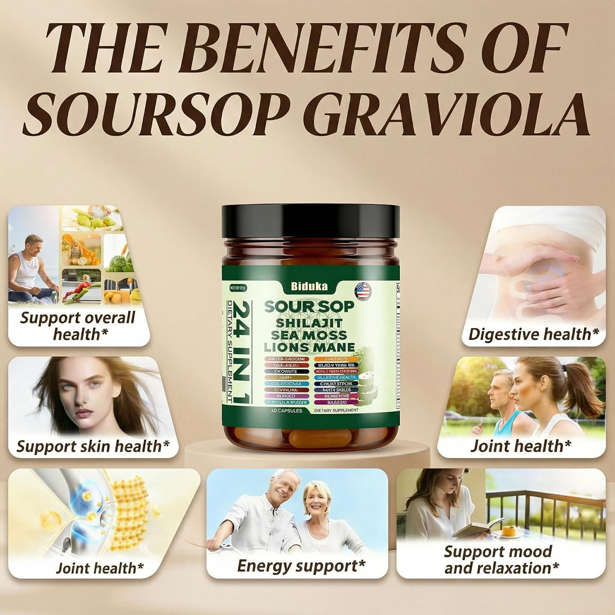 60 count soursop vitamins for vitality
