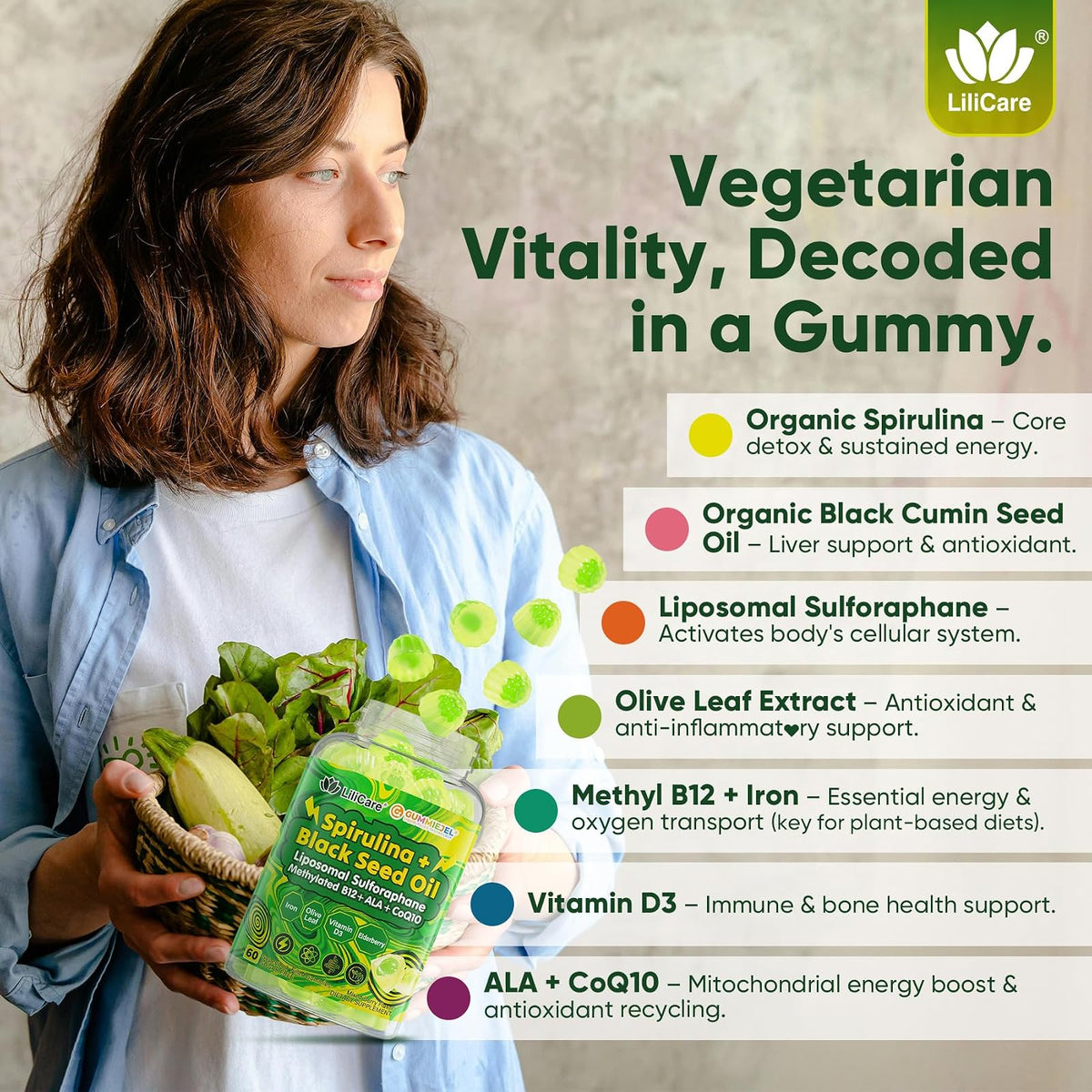 60 count spirulina gummies pack