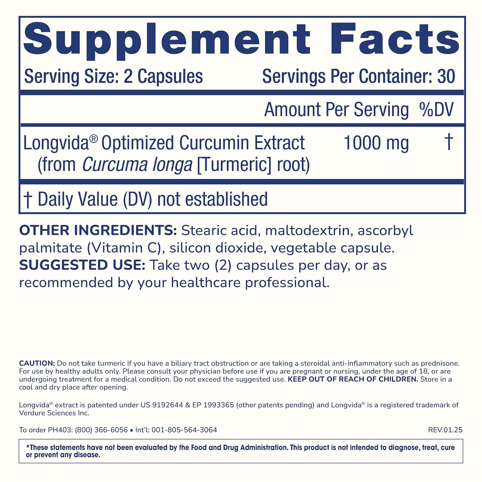60 count turmeric curcumin formula