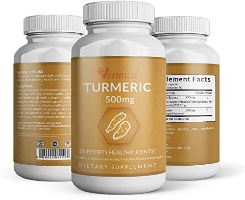 60 count turmeric supplement bottle