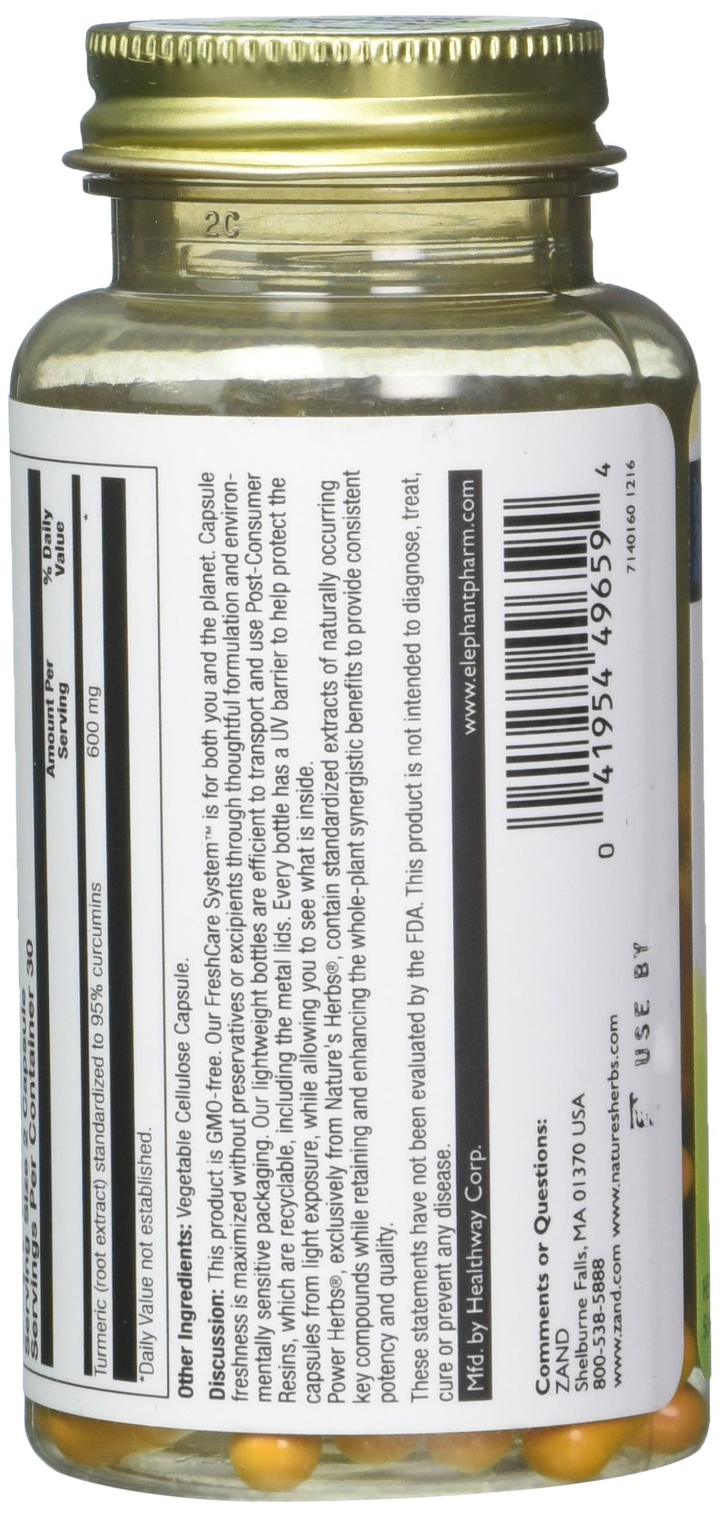 60 count turmeric supplement capsules