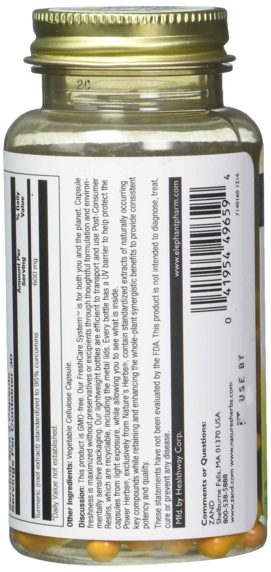 60 count turmeric supplement capsules