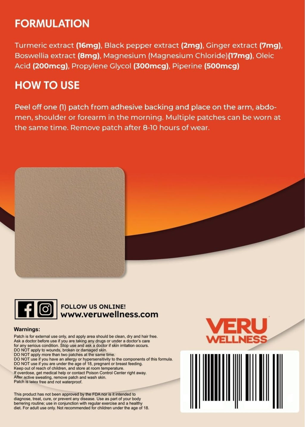 60 count turmeric supplement patches