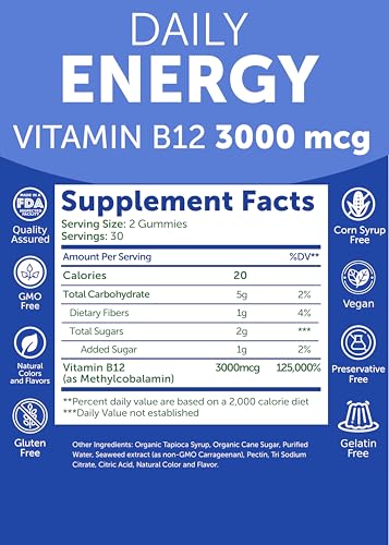 60 count vegan B12 gummies