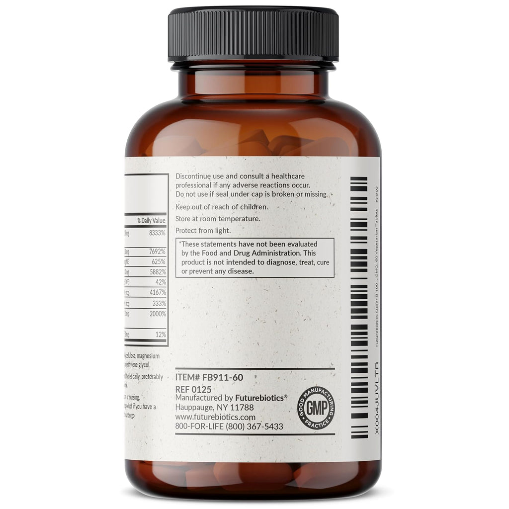 60 count vegetarian vitamin B tablets
