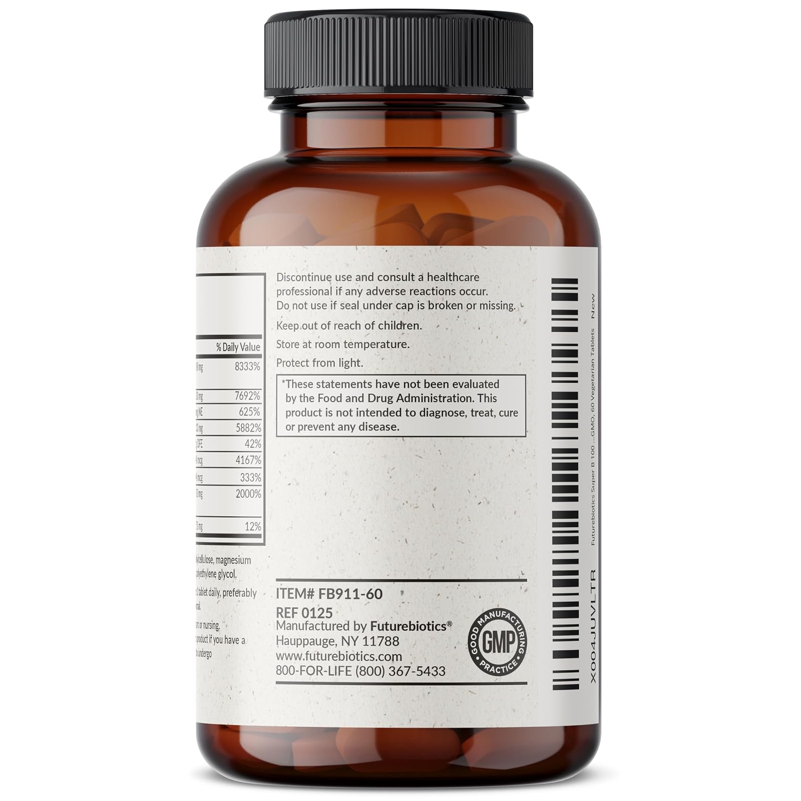 60 count vegetarian vitamin B tablets