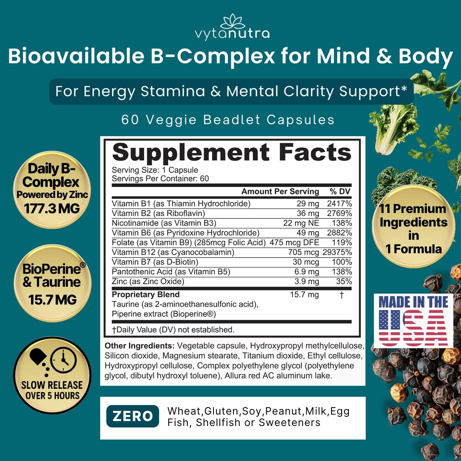 60 count vitamin b complex capsules