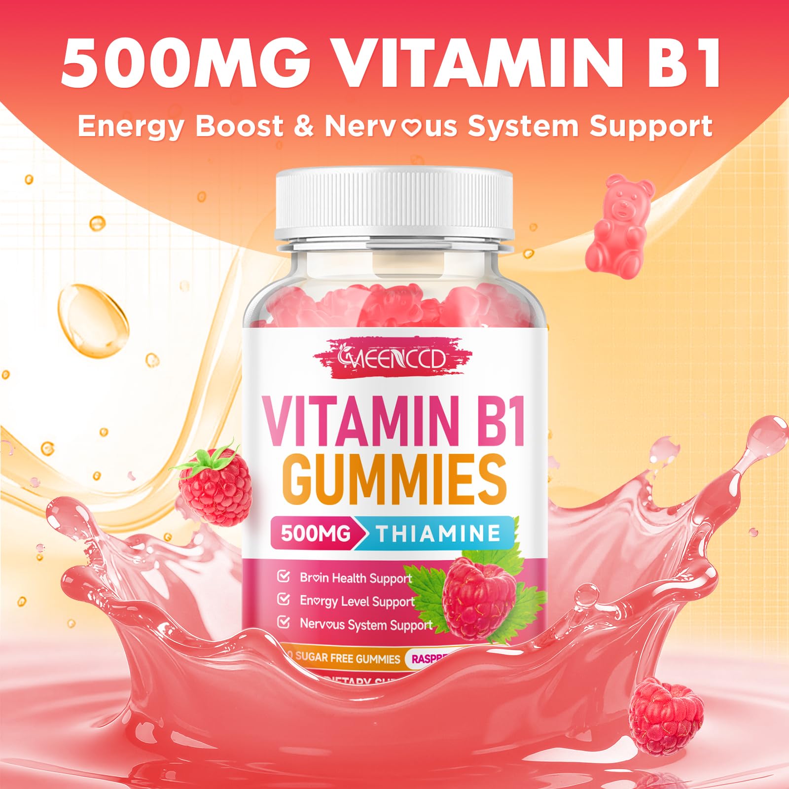 60 count Vitamin B1 gummies for convenience