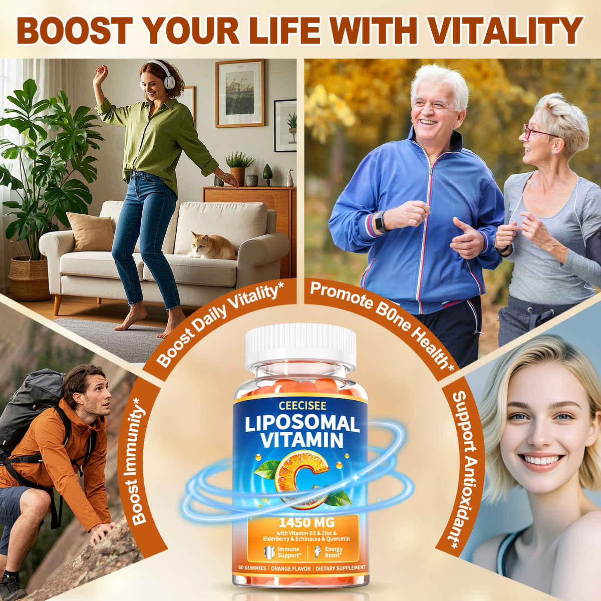 60 count Vitamin C gummy supplement