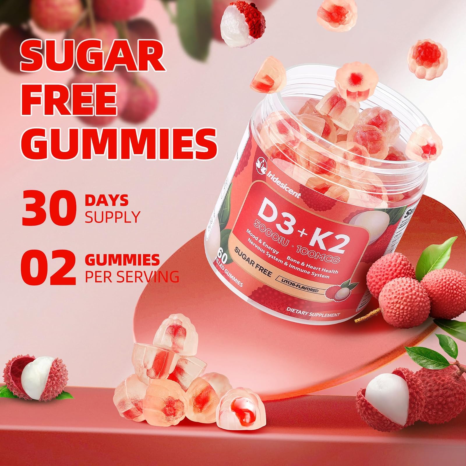 60 count vitamin D3 K2 gummy pack