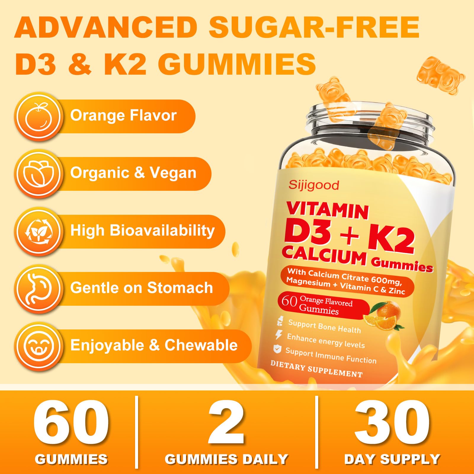 60 count vitamin d3 k2 supplement
