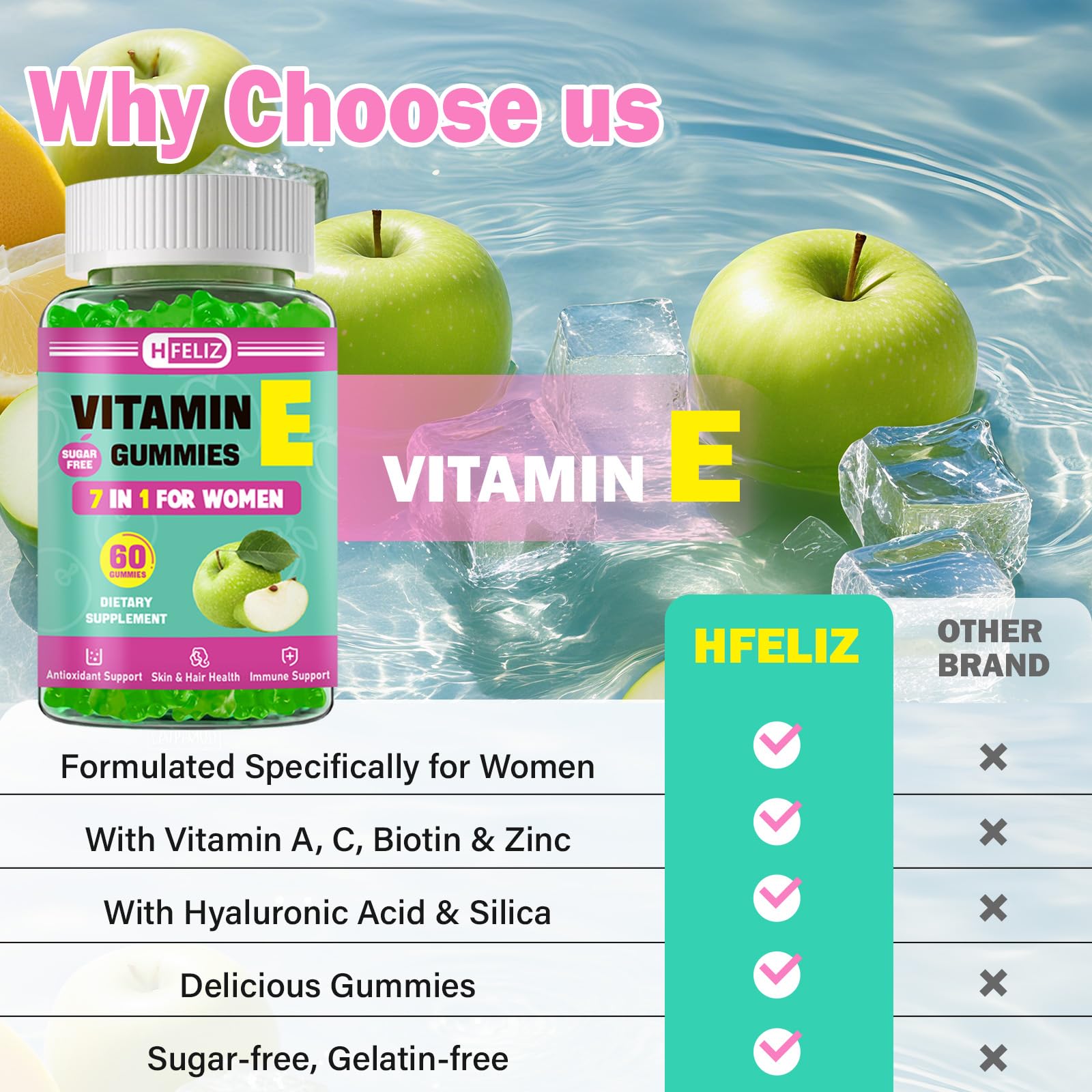 60 count vitamin e gummy jar