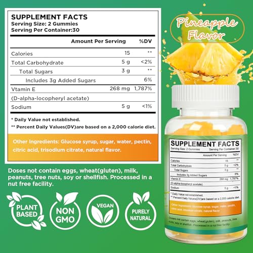 60 count Vitamin E gummy supplements