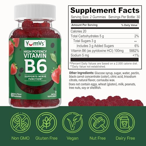 60 count YUM-V's Vitamin B6 gummies