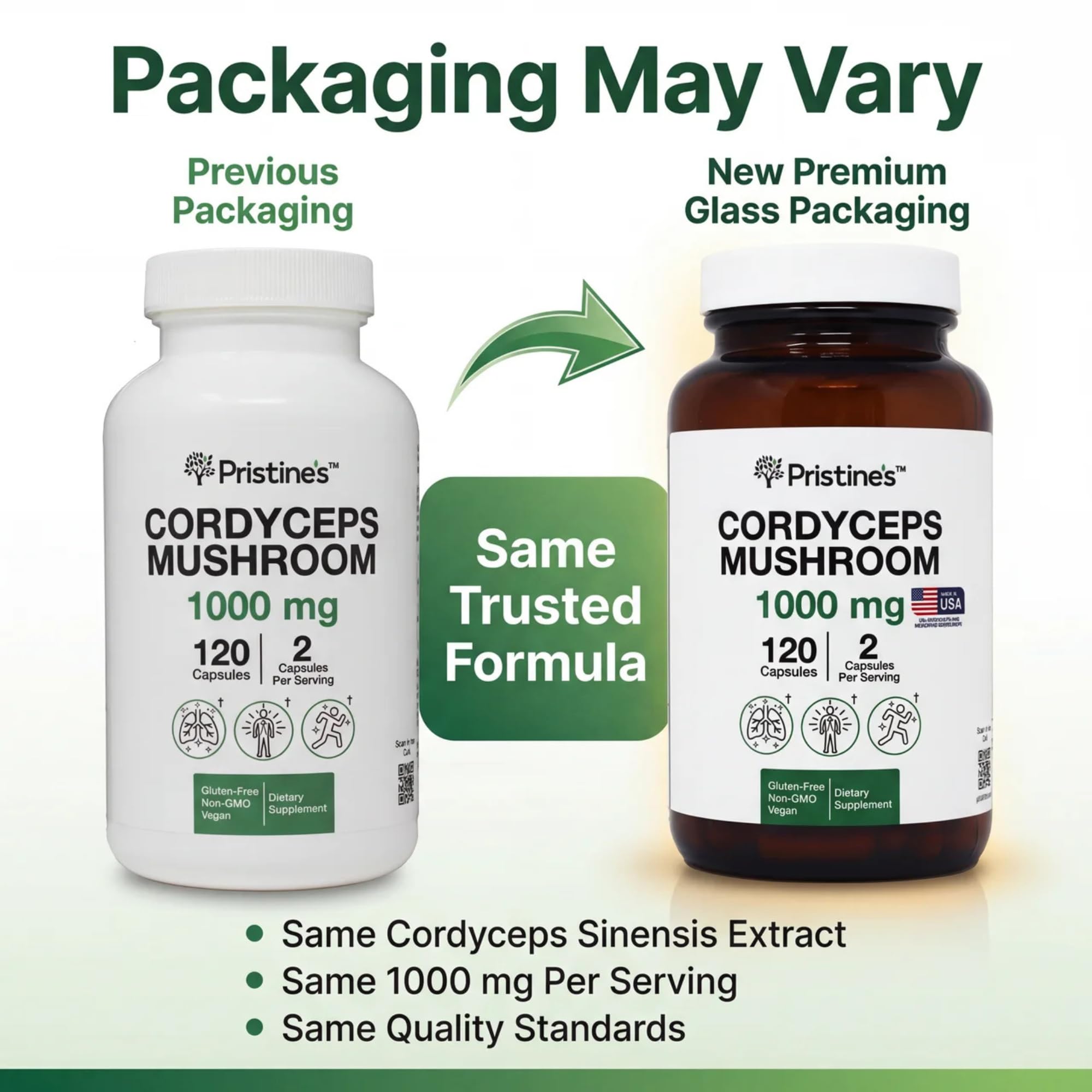60-day supply of Cordyceps capsules