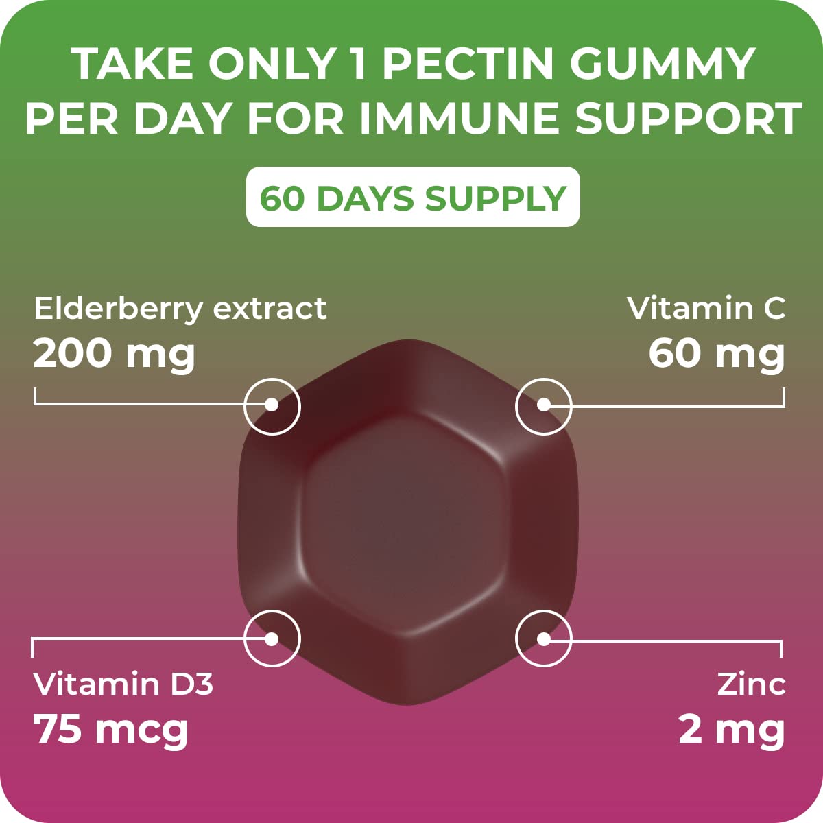 60-day supply of elderberry gummies