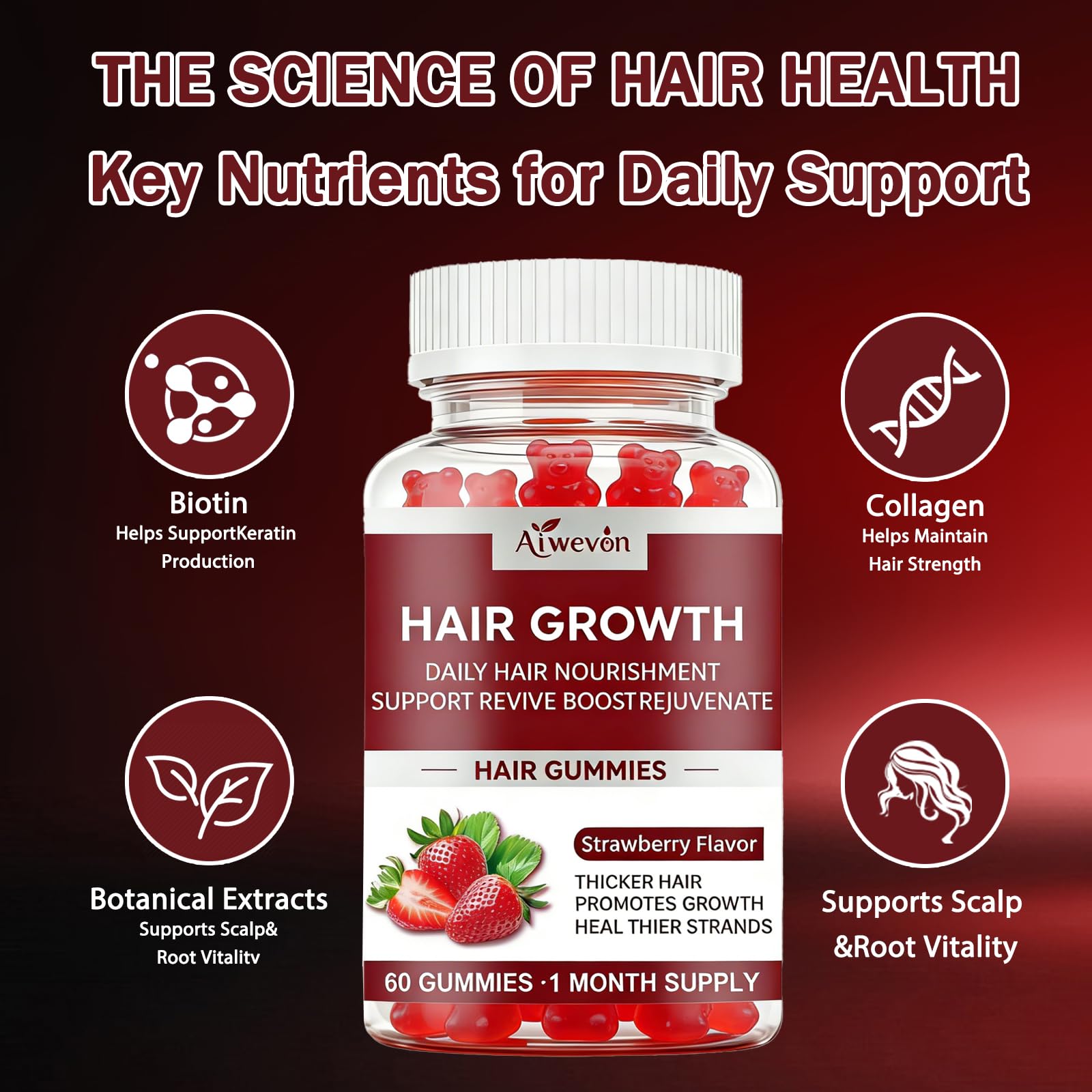 60 gummies for daily hair health