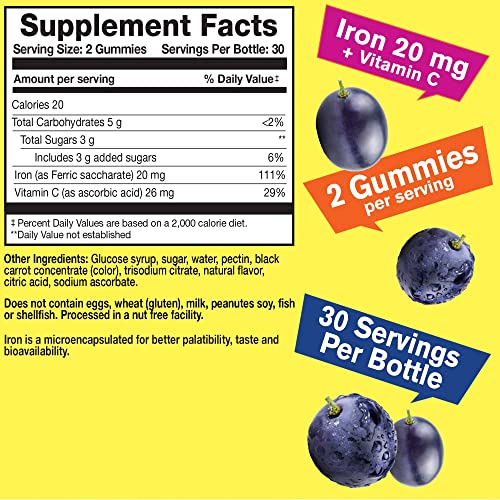 60 gummies for daily iron intake