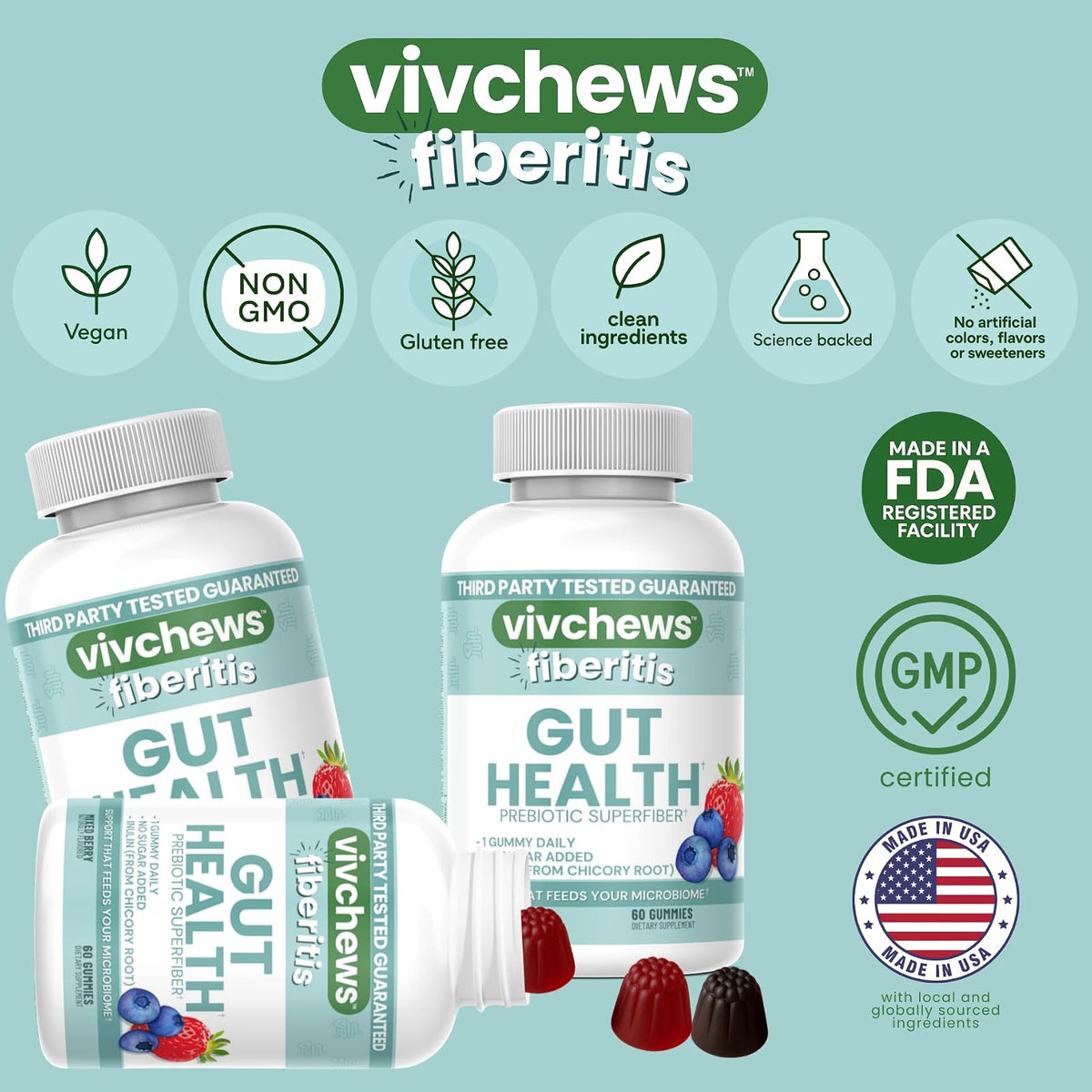 60 gummies for digestive support