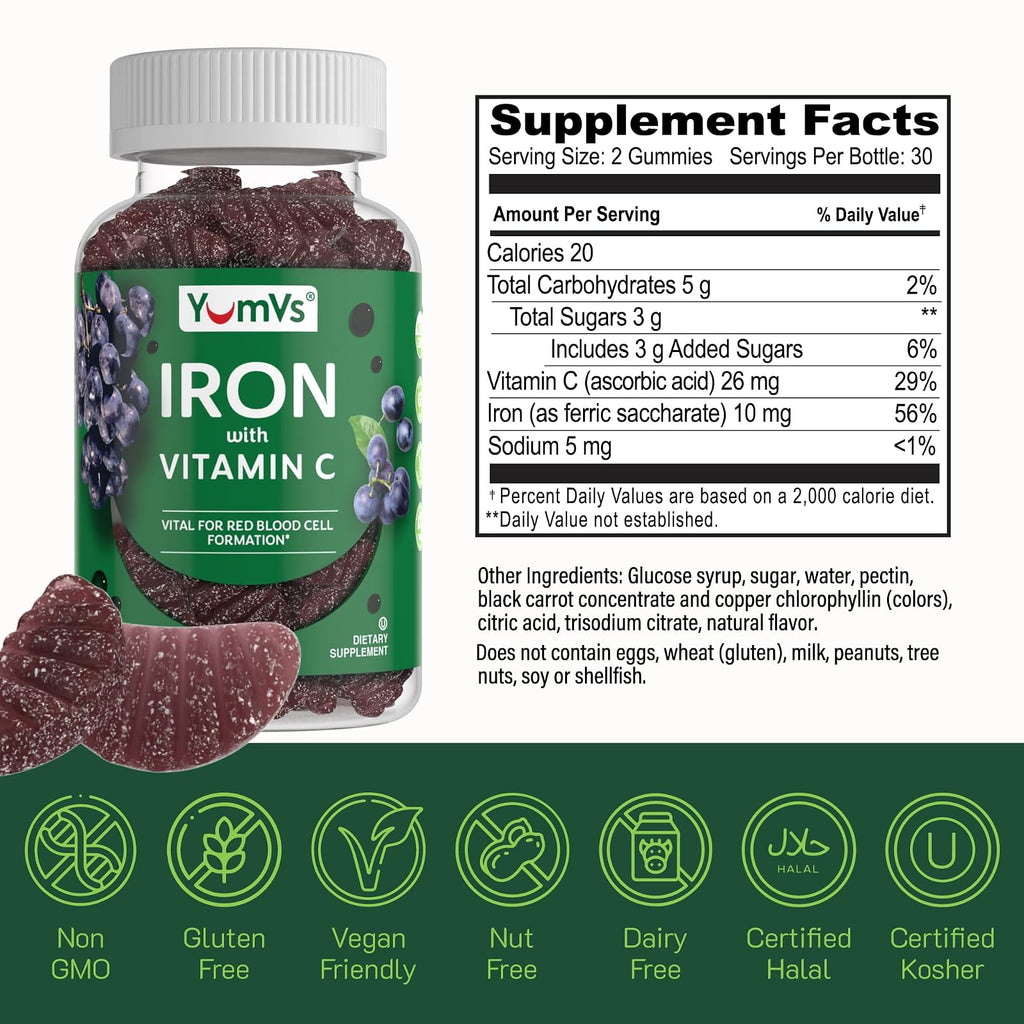 60 gummies for iron deficiency