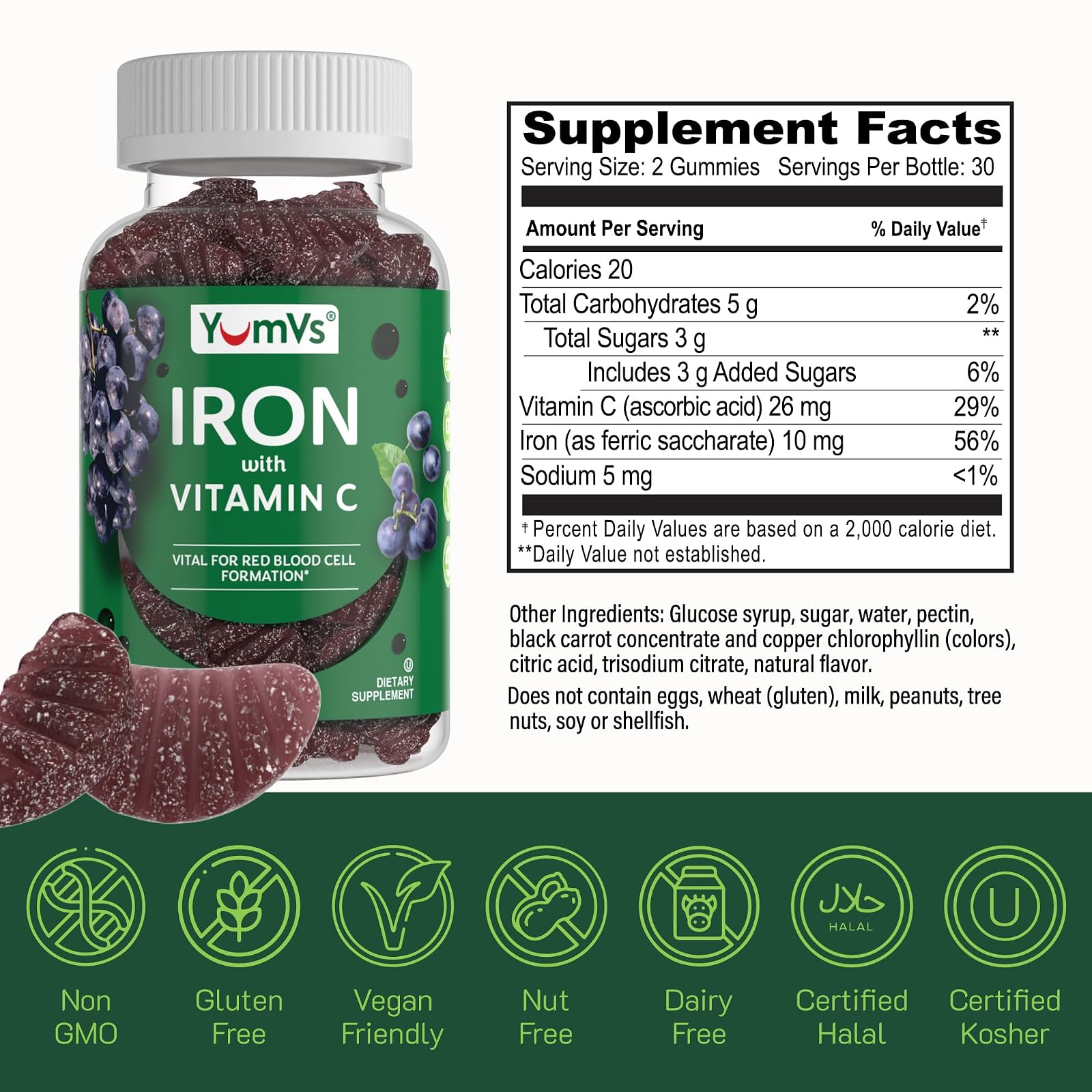 60 gummies for iron deficiency