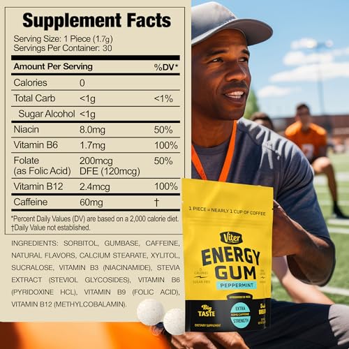 60 mg caffeine energy boost gum
