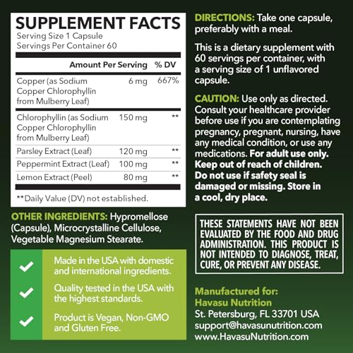 60 mg chlorophyll supplement benefits