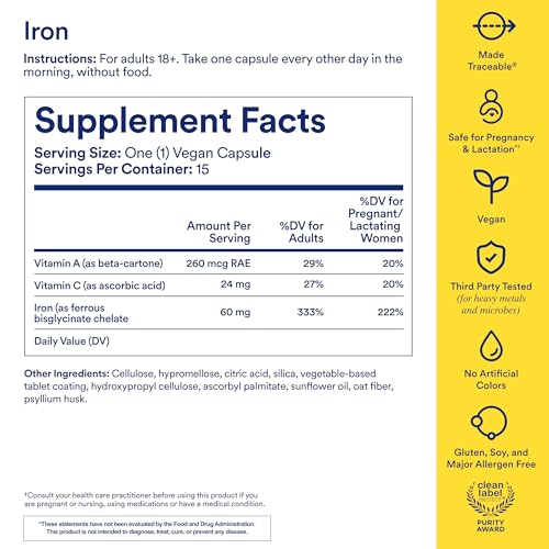 60 mg iron bisglycinate capsules