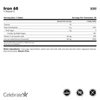 60 mg iron bisglycinate for better absorption