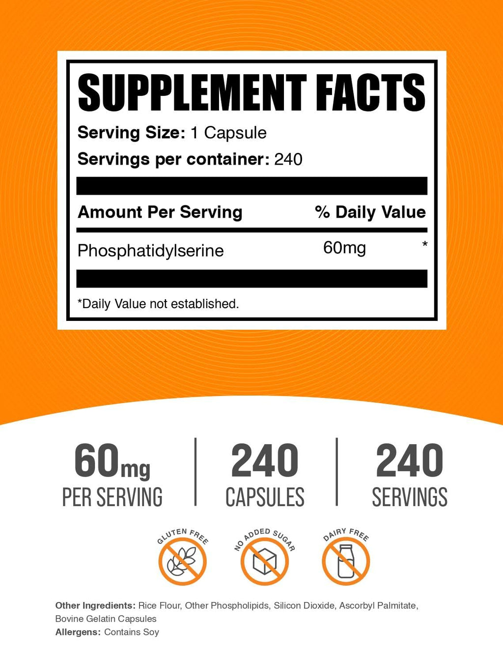 60 mg phosphatidylserine multivitamin for stress relief