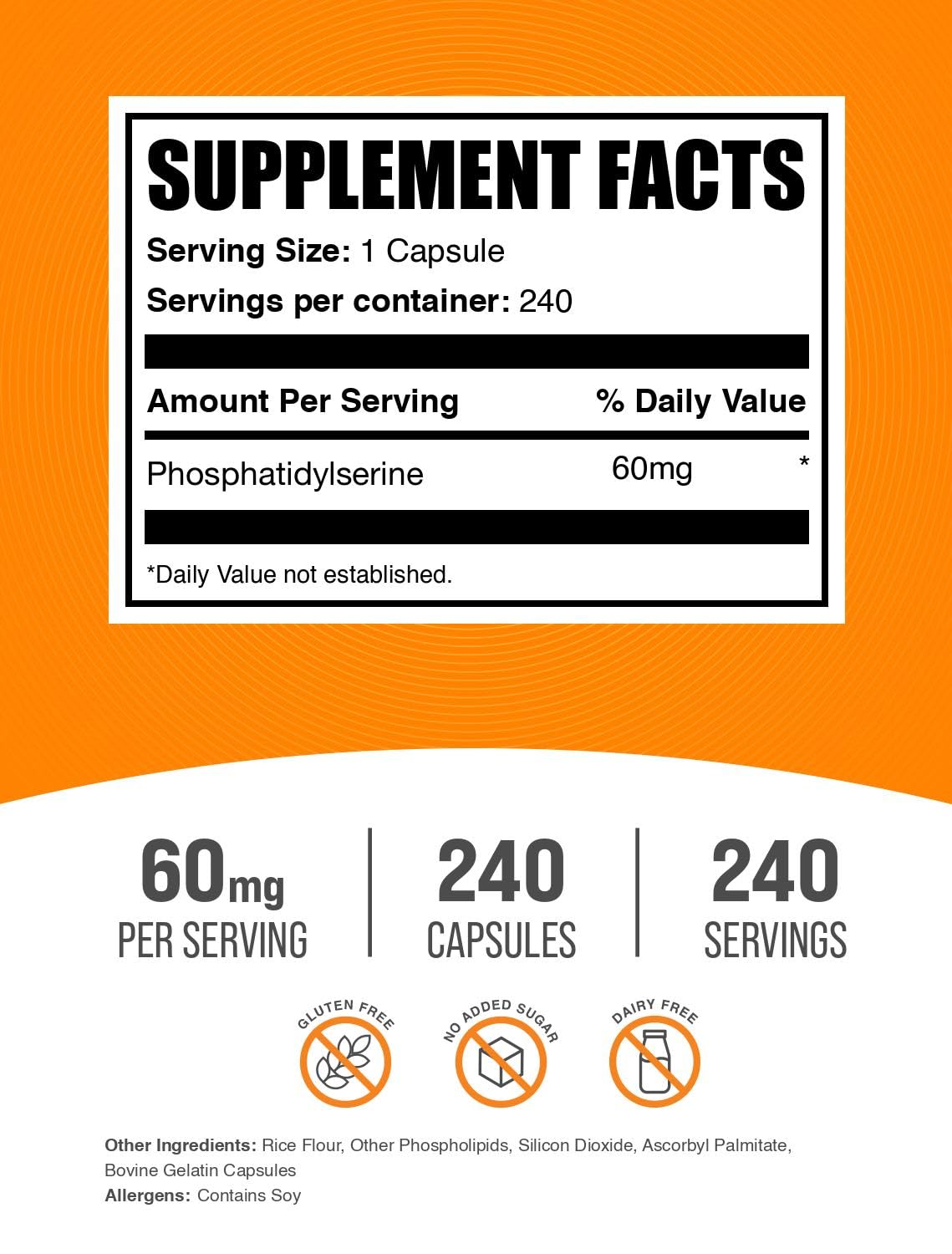 60 mg phosphatidylserine multivitamin for stress relief