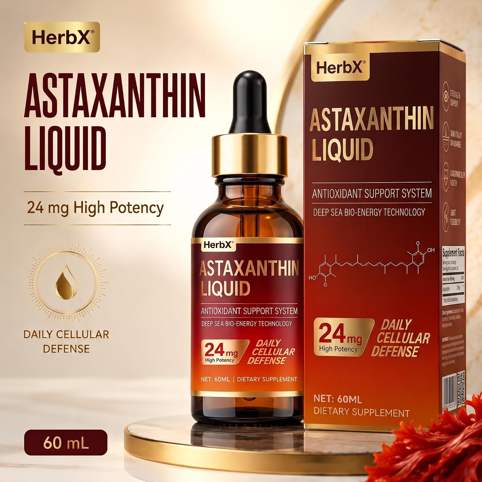 60 ml natural astaxanthin bottle