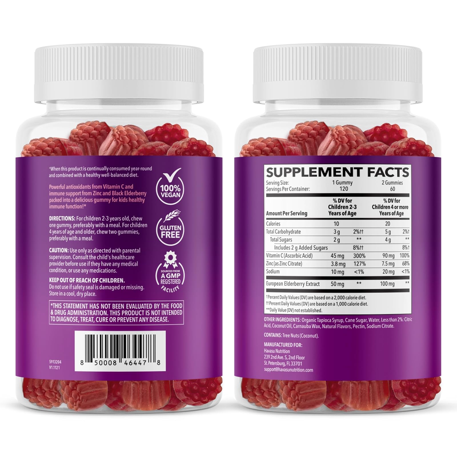 60 servings elderberry gummies