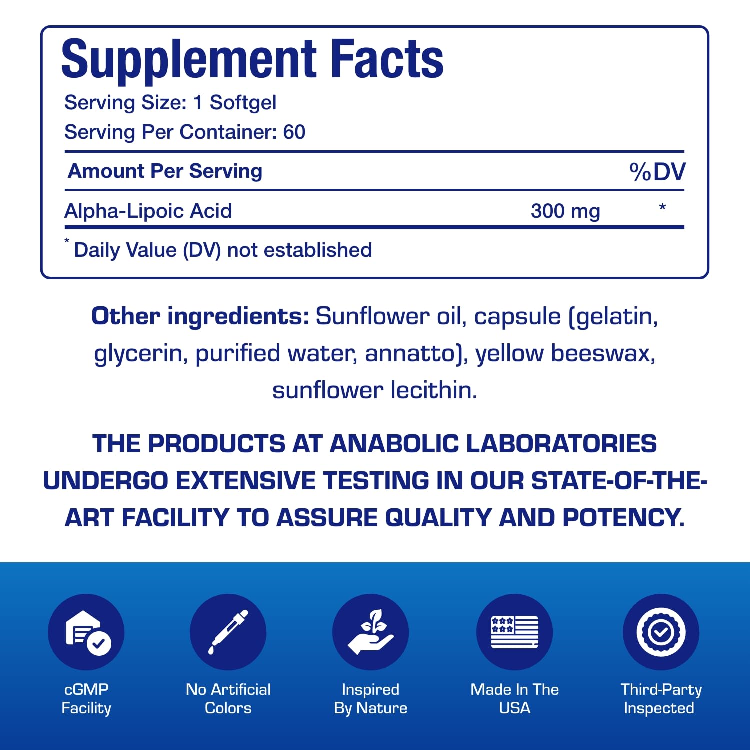 60 servings of Alpha Lipoic Acid