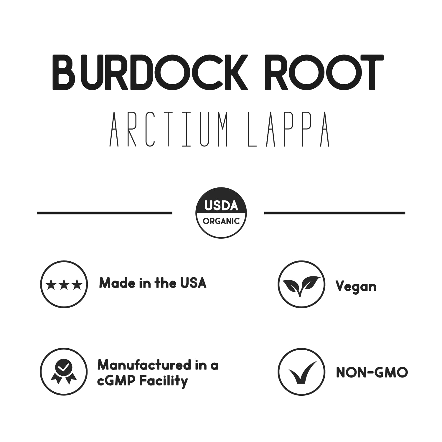 60 servings of burdock root capsules