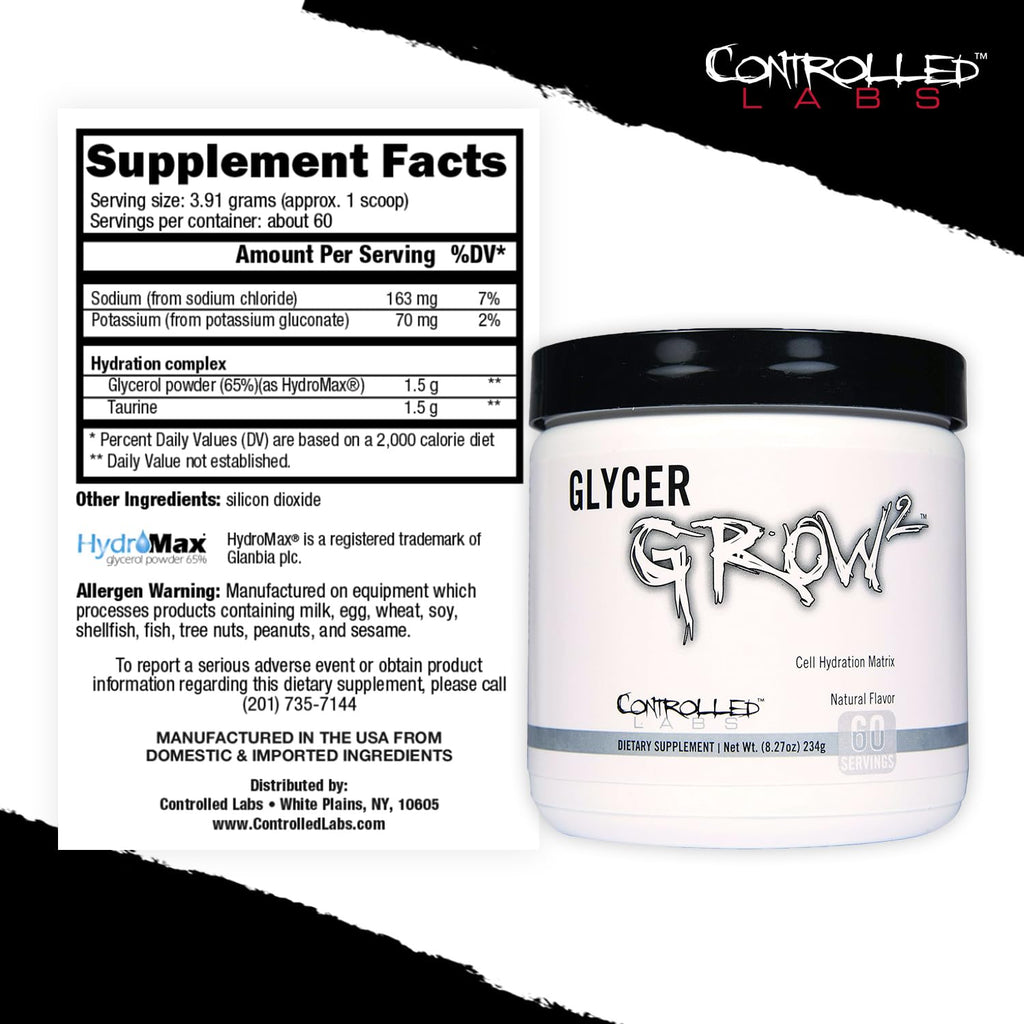 60 servings of GlycerGrow for endurance